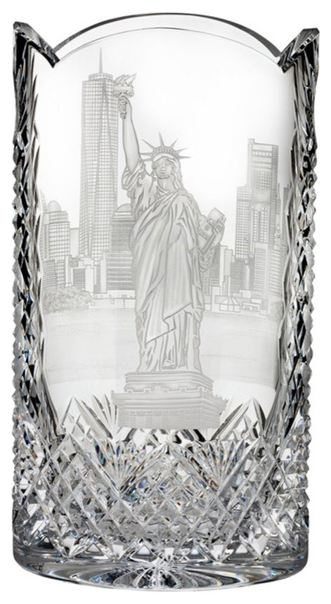 House of Waterford Crystal Statue of Liberty Engraved 12in Vase ...