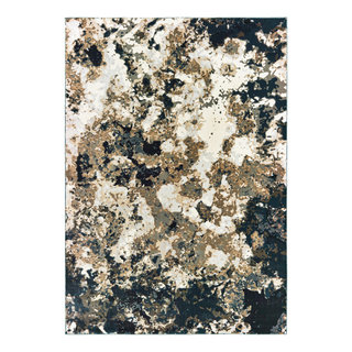 Oriental Weavers Bowen 1808Q Navy Gold Area Rug, Rectangle 3'10" x 5'5 ...