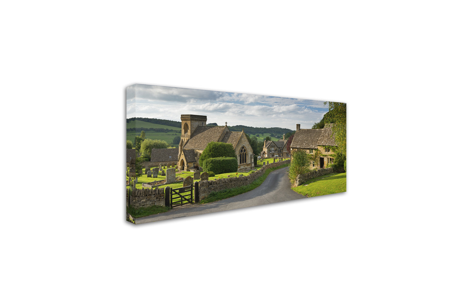 Adam Burton 'Village with a View' Canvas Art, 47"x24" - Farmhouse ...