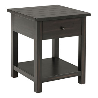 Payne 1-drawer Wood End Table With Shelf Distressed Java - Side Tables And End Tables - by Gunel ...