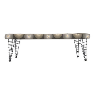 Handmade Upholstered Bench, Spiral Cone Legs, 59" - Modern ...