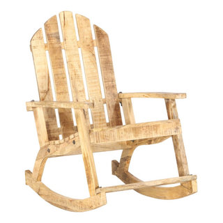 vidaXL Garden Rocking Chair Solid Mango Wood - Rustic - Outdoor Rocking ...