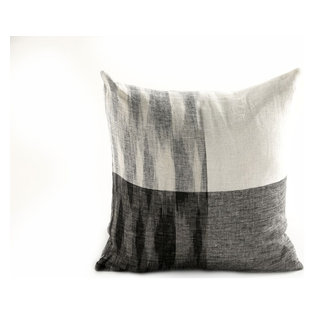 Cushion Linen THAR Square 20" White Black - Transitional - Seat ...