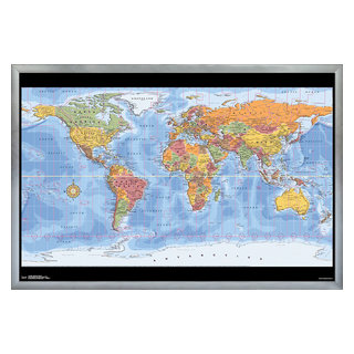 Map World Time Zones 18 Poster, 24.25"x35.75" - Contemporary - Prints ...
