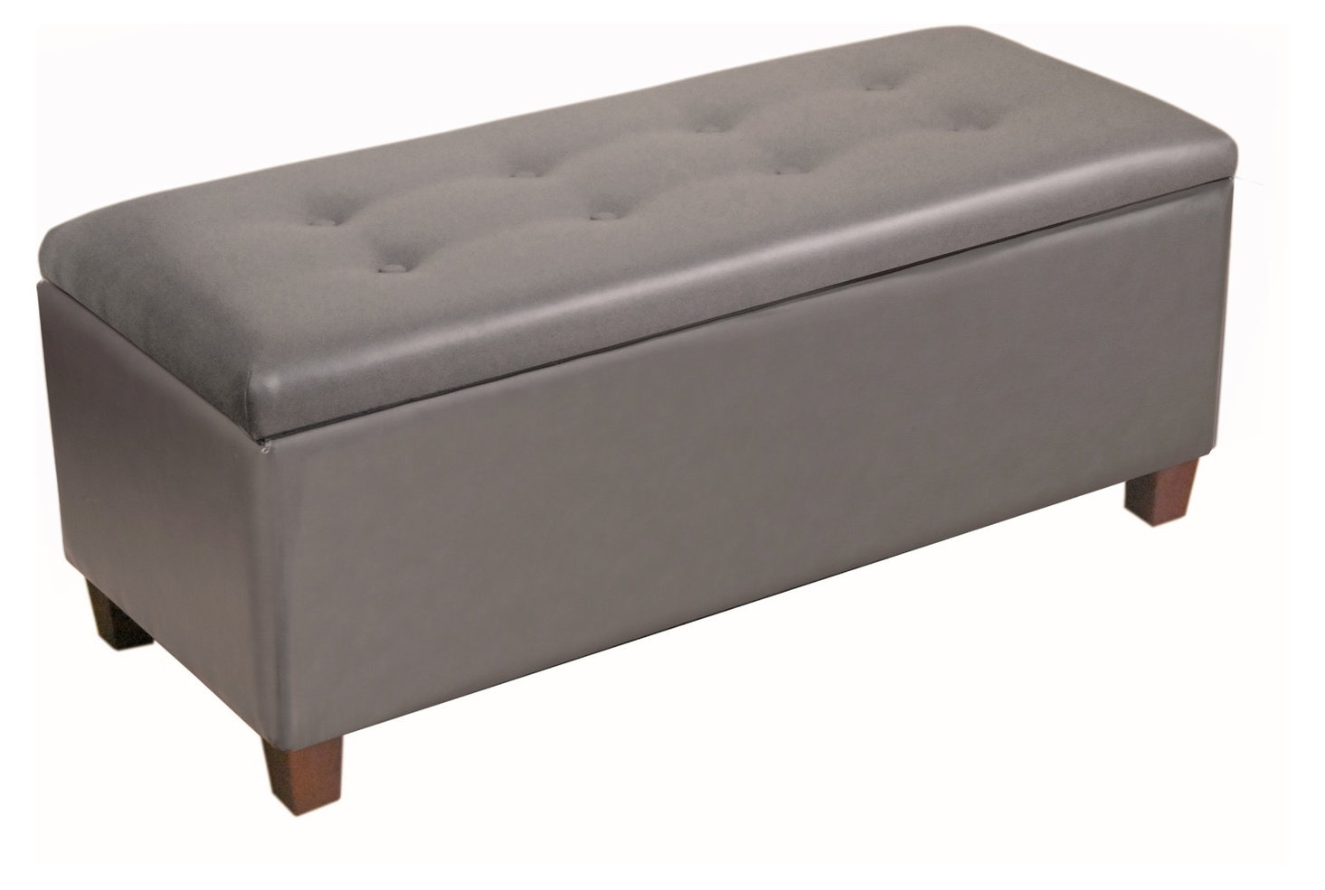 Faux Leather Upholstered Wooden Storage Bench with Hidden Storage ...