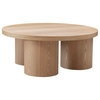 Modrest Babson Modern Natural Oak Round Coffee Table - Transitional ...