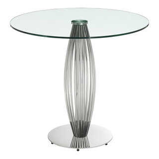 Tasso 39" Round Counter Table, Clear Glass - Contemporary - Indoor Pub ...