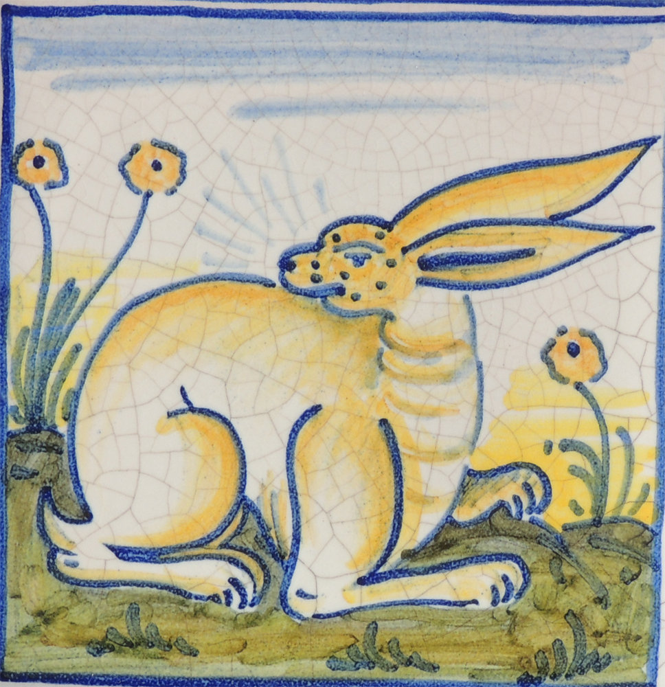 Rabbit Square Tile, San Donato, Made in Castelli, Italy - Farmhouse ...