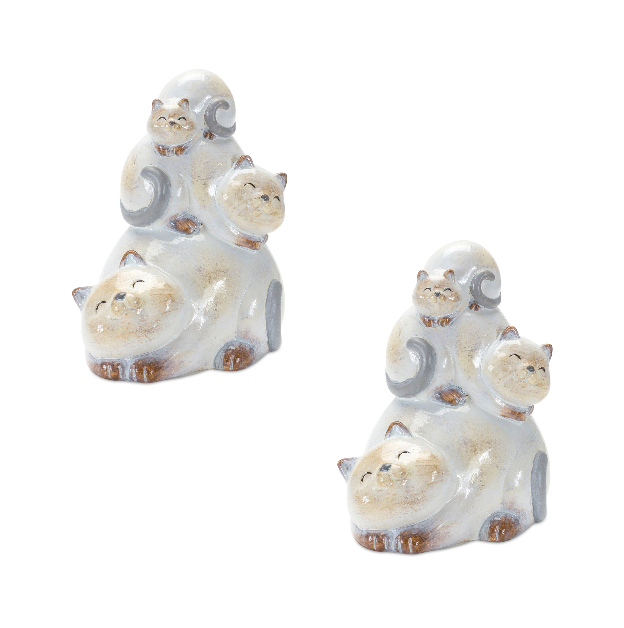 Terracotta Cat Stack, 2-Piece Set - Contemporary - Decorative Objects ...