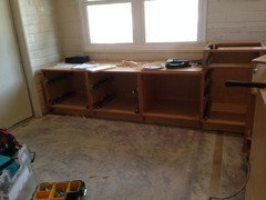 Counter in Front of Windows