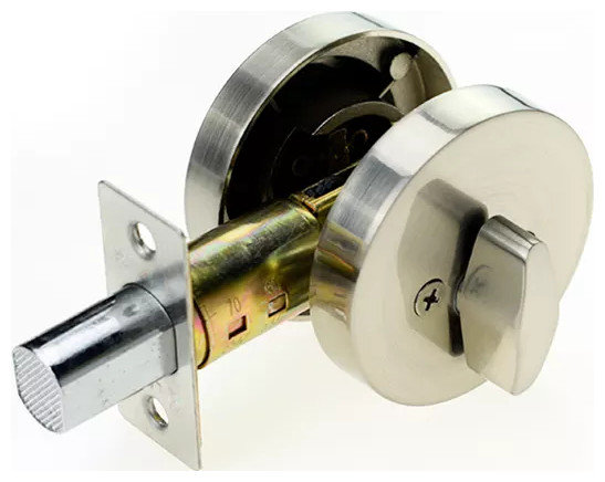 Round Modern Interior Deadbolt in Brushed Stainless Steel by Nova ...