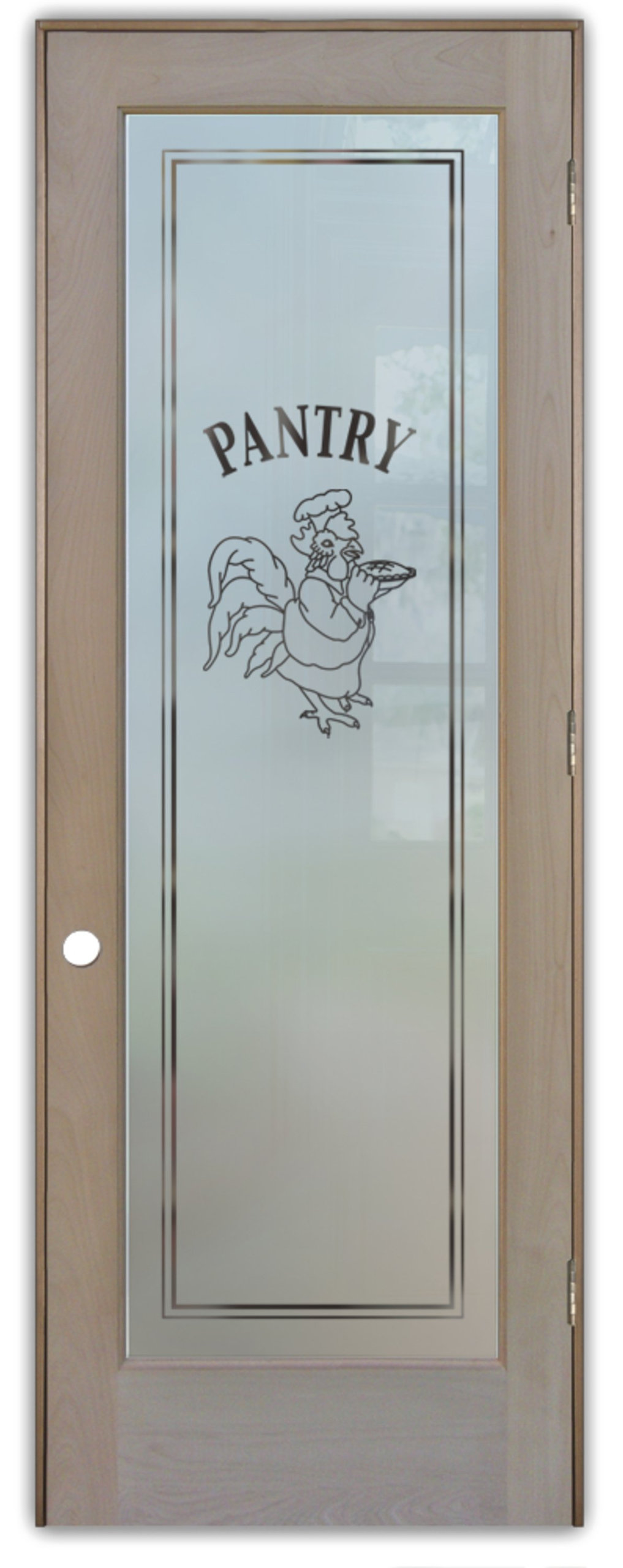 Pantry Door - Rooster Chef - Primed - 28" x 80" - Book/Slab Door, 30 ...