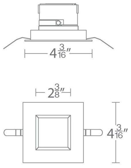 Aether LED 2" Square Trim With LED-Light Engine 2700K 90 CRI 17 Deg ...