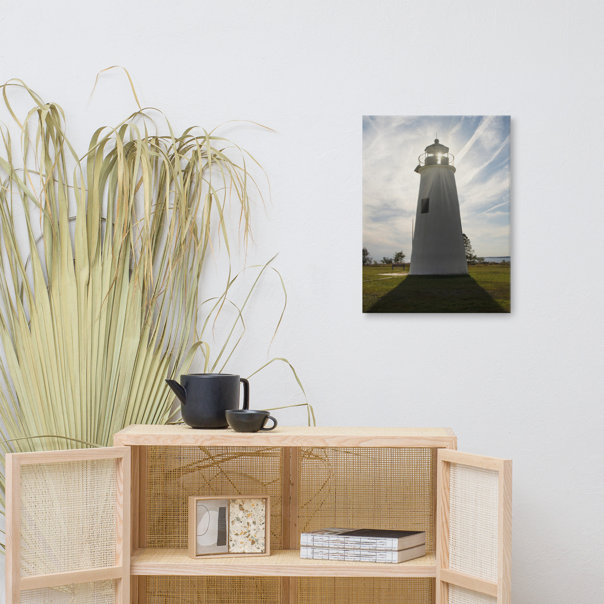 Turkey Point Lighthouse with Sun Flare Coastal Canvas Prints, 18" X 24 ...