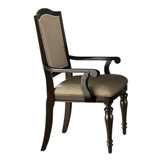 Homelegance Marston Arm Chair With Neutral Tone Fabric Cover, Dark ...