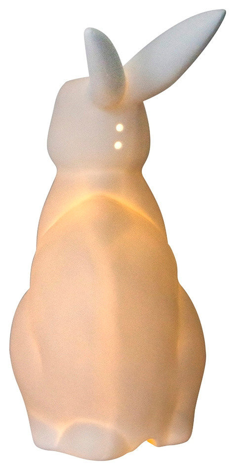 Simple Designs Porcelain Bunny Rabbit Shaped Animal Light Table Lamp ...