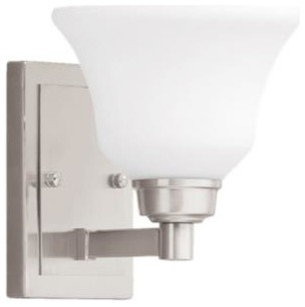 5388L16 Lang, Bell Shaped Glass Shade, Brushed Nickel - Transitional ...