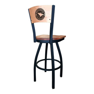 Holland L038 North Dakota 36" Bar Stool - Black/Engraved/Maple Seat ...
