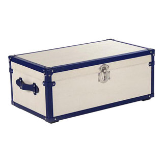 Trunk Madalene Medium Cream Blue Polyurethane Stainless Steel Solid ...