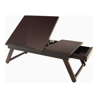 22.4" W Lap Desk With Flip Top and Drawer - Transitional - Office Carts ...