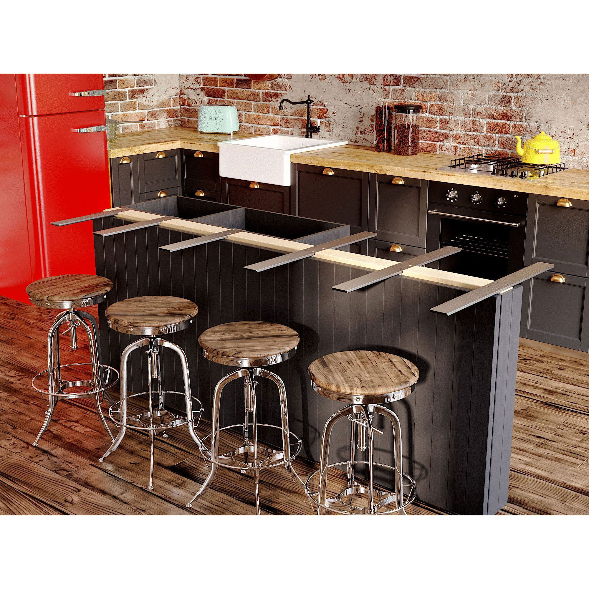 Hidden Center Mount Countertop Bracket - Double-Sided Knee Wall Support ...