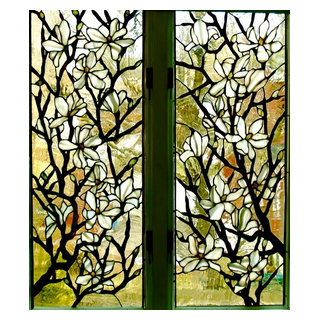 Leaded glass floral windows and transoms - New York - by Somers Stained ...