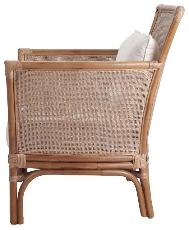 New Pacific Direct Tatum 18" Fabric and Rattan Accent Chair in Canary ...