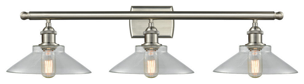 Innovations Disc 3-Light Dimmable LED Bathroom Fixture, Brushed Satin ...
