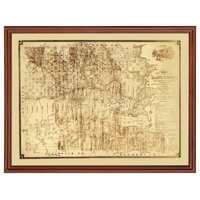 Llano County Map Framed Art 1875, Vintage Texas Wall Decor, 36x24 ...