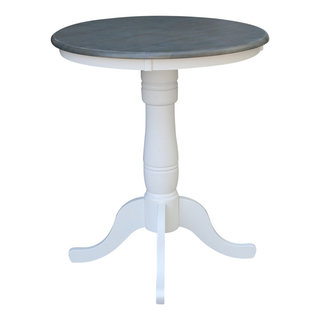 30" Round Top Counter Height Pedestal Dining Table, 30 Inch Round ...