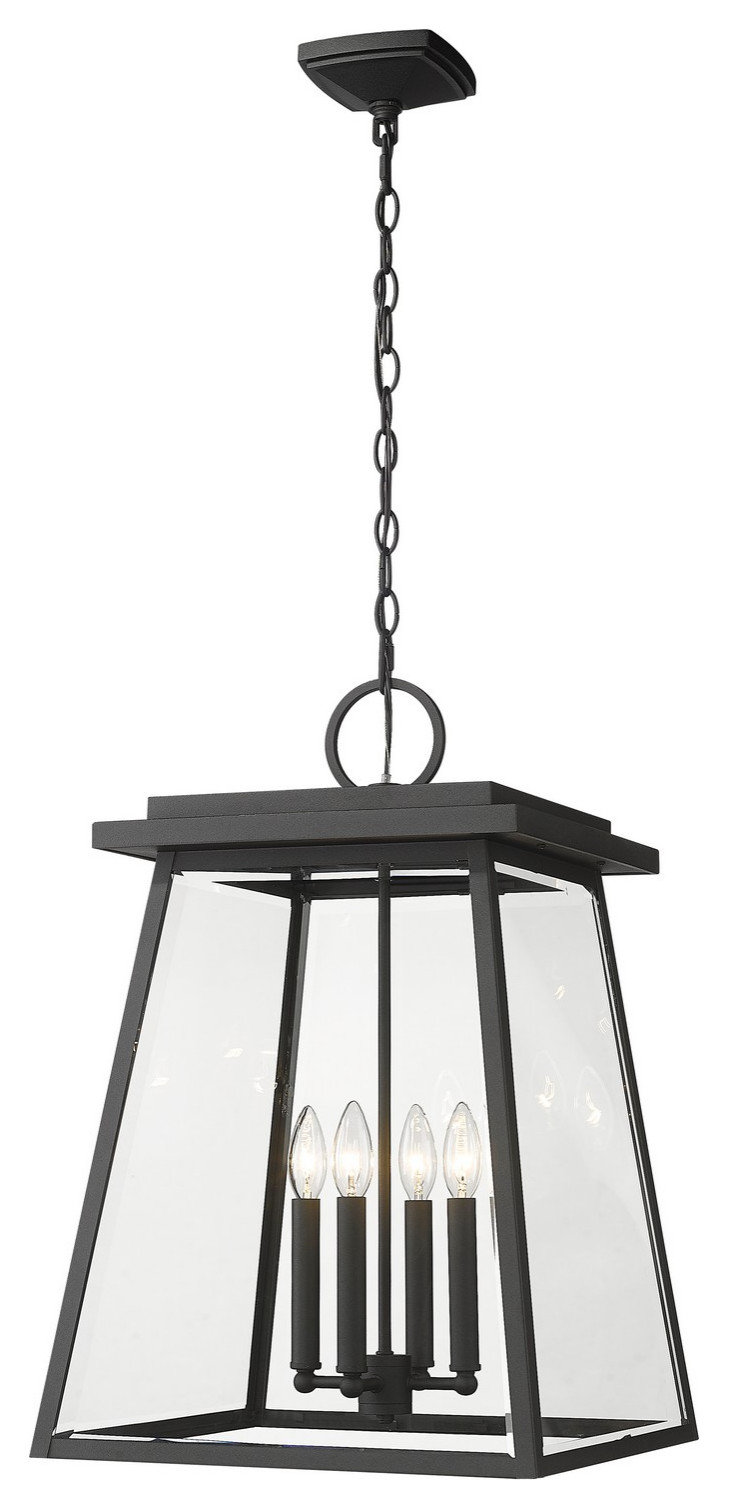 Broughton Four Light Outdoor Chain Mount in Black - Transitional ...