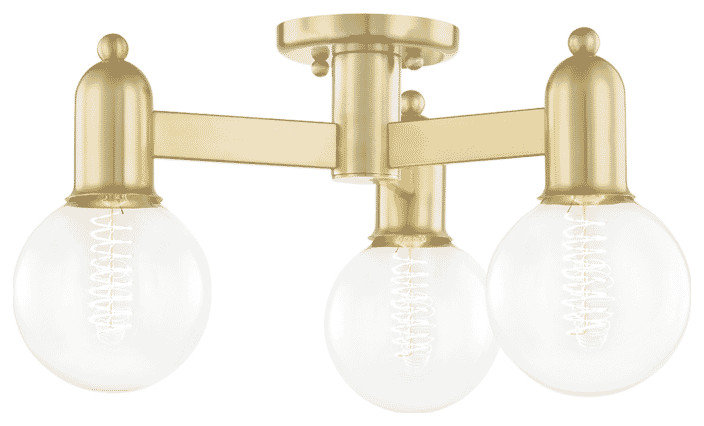 Mitzi Bryce 3-Light Ceiling Light in Aged Brass, 9.000 - Transitional ...