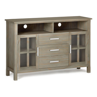 Kitchener Solid Wood Tall TV Media Stand, TVs up to 60" - Craftsman ...