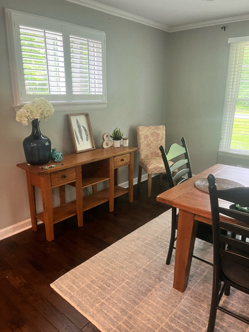 Buffet table under window