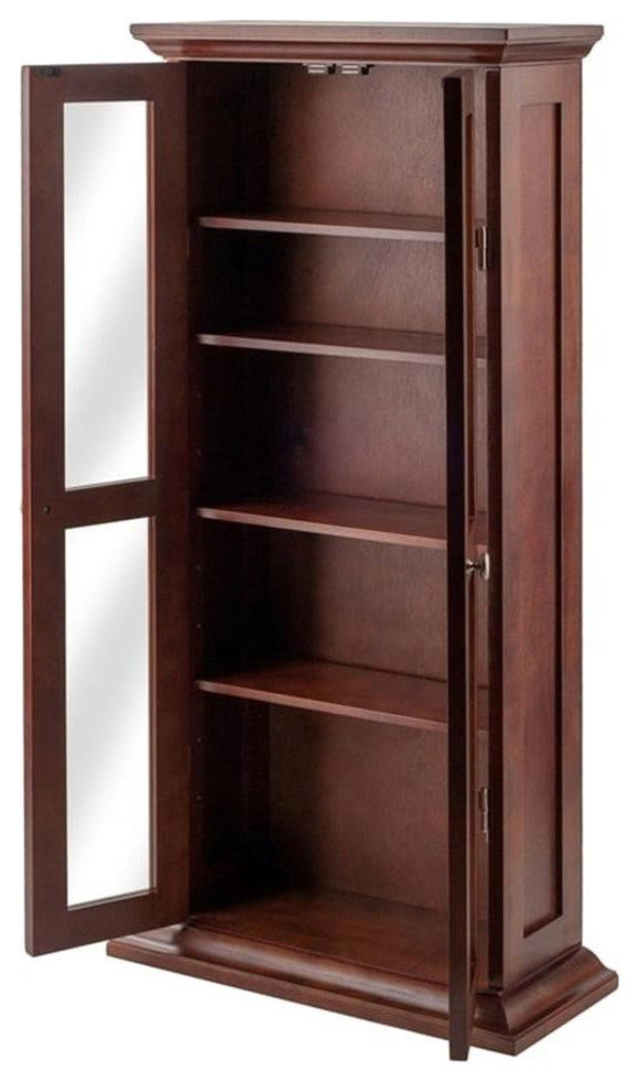 Pemberly Row Solid Wood CD & DVD Media Storage Cabinet in Antique ...