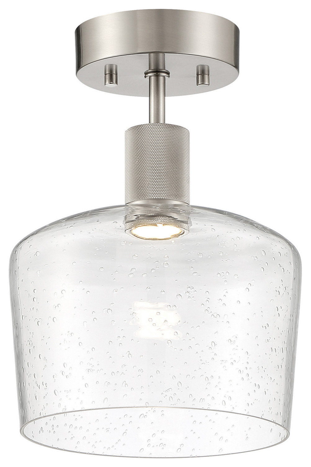 Port Nine LED Semi-Flush Mount, Brushed Steel - Transitional - Flush ...