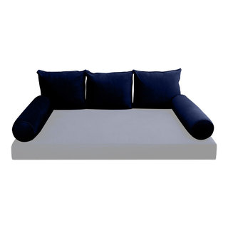 STYLE V3 Twin Velvet Pipe Trim Indoor Daybed Bolster Pillow |COVER ONLY ...