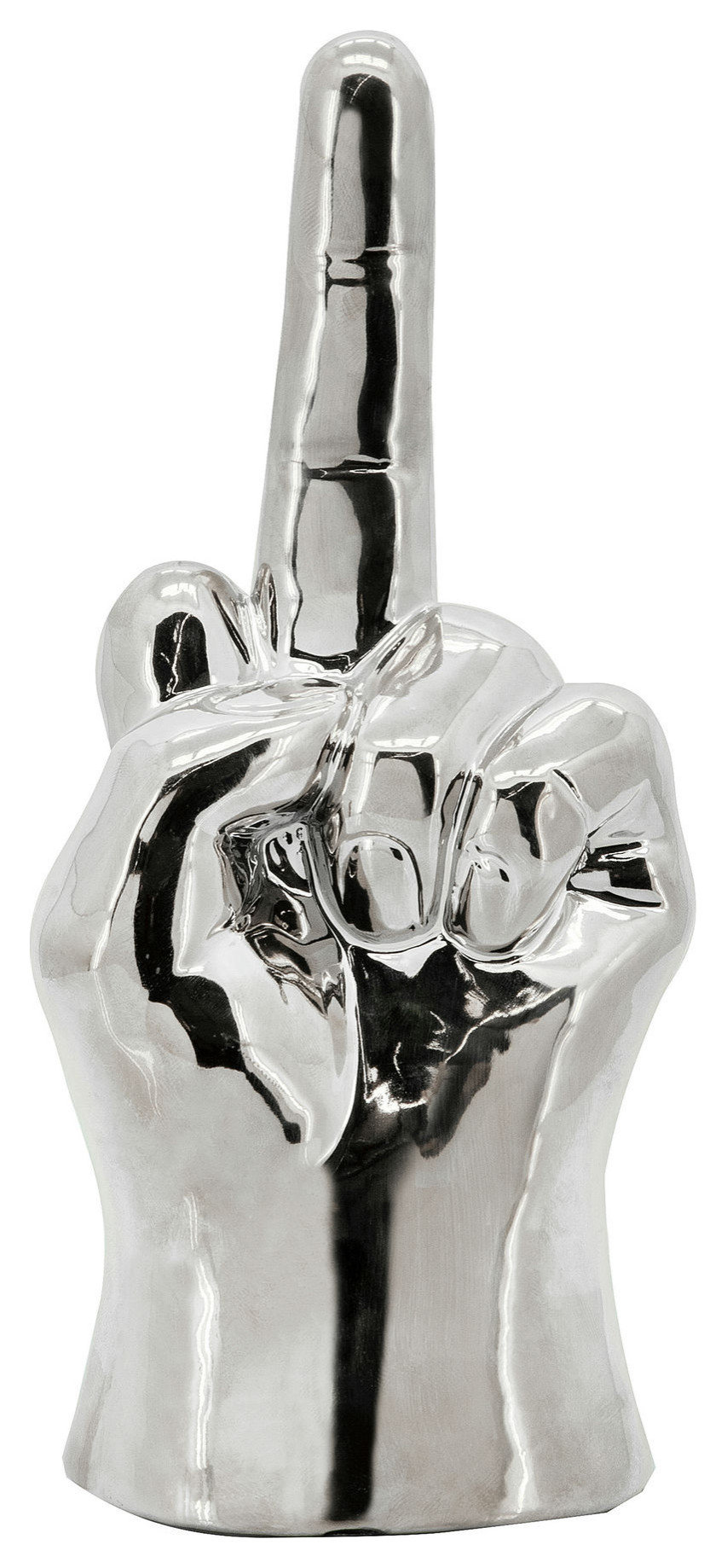 8" Dirty Finger Sign, Silver - Contemporary - Decorative Objects And ...