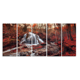 "Silver Stream Waterfall Close-up" Landscape Photo Wall Art, 60"x28", 5 ...