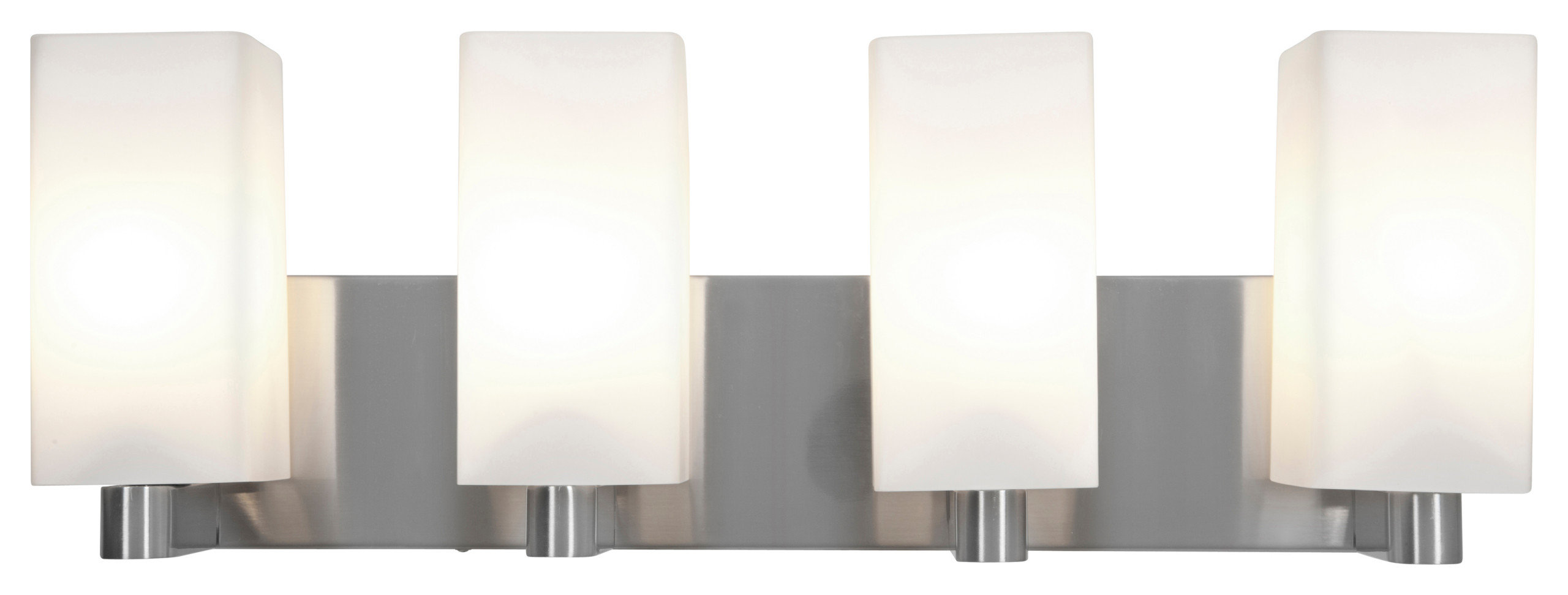 Archi 24" Dimmable LED Wall & Vanity, Brushed Steel Finish, Opal Glass ...