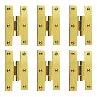 3" Solid Brass Cabinet H Hinge Offset PVD Long Lasting Finish Pack of 6 ...