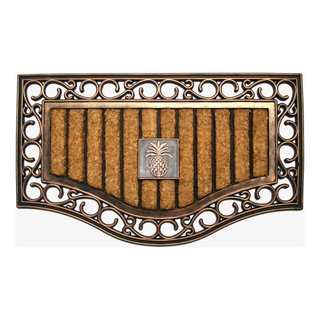 A1HC First Impression Natural Copper Finish Rubber and Coir Brush Mat ...