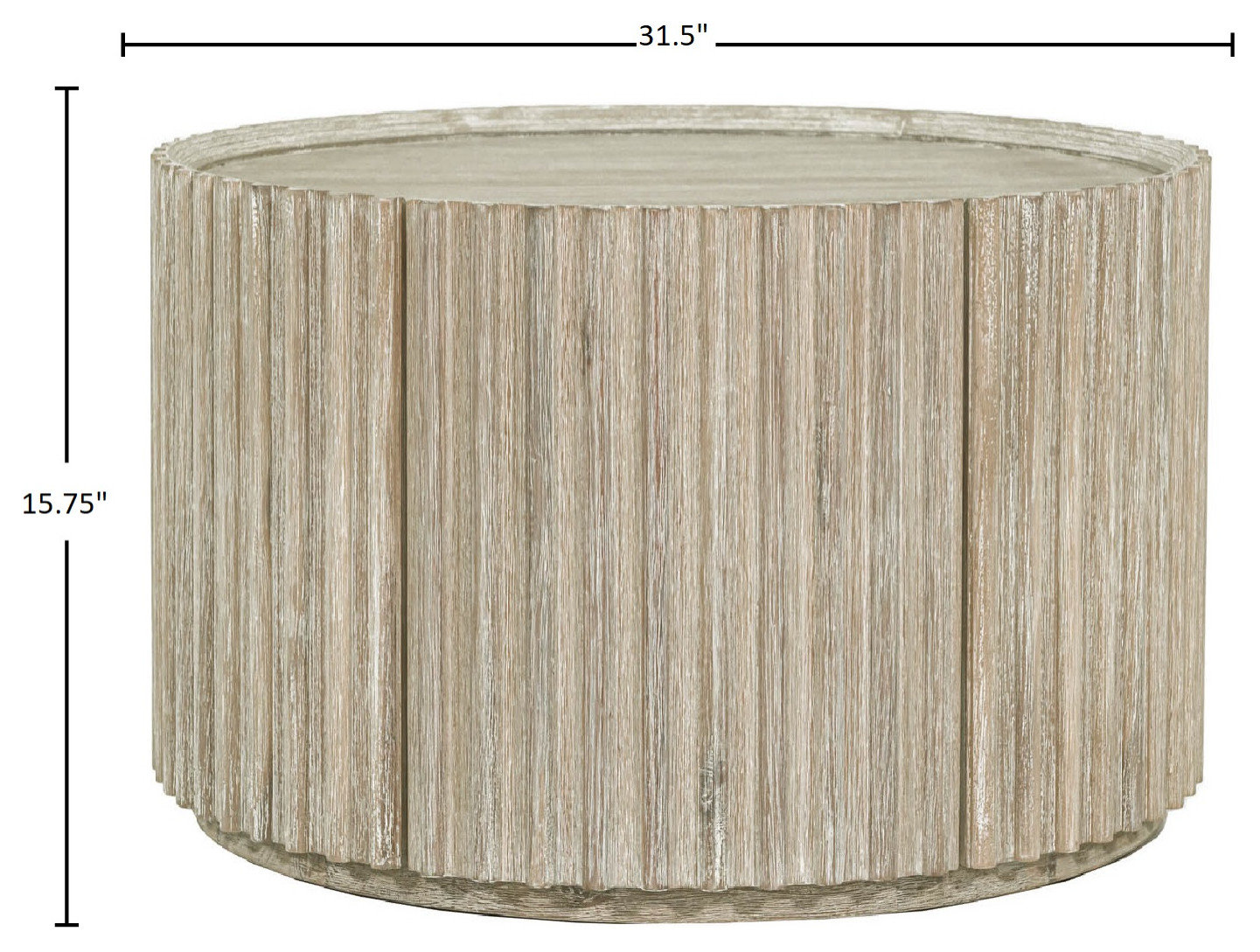 Oasis Acacia Round Coffee Table With 1-Door, Beige - Farmhouse - Coffee ...