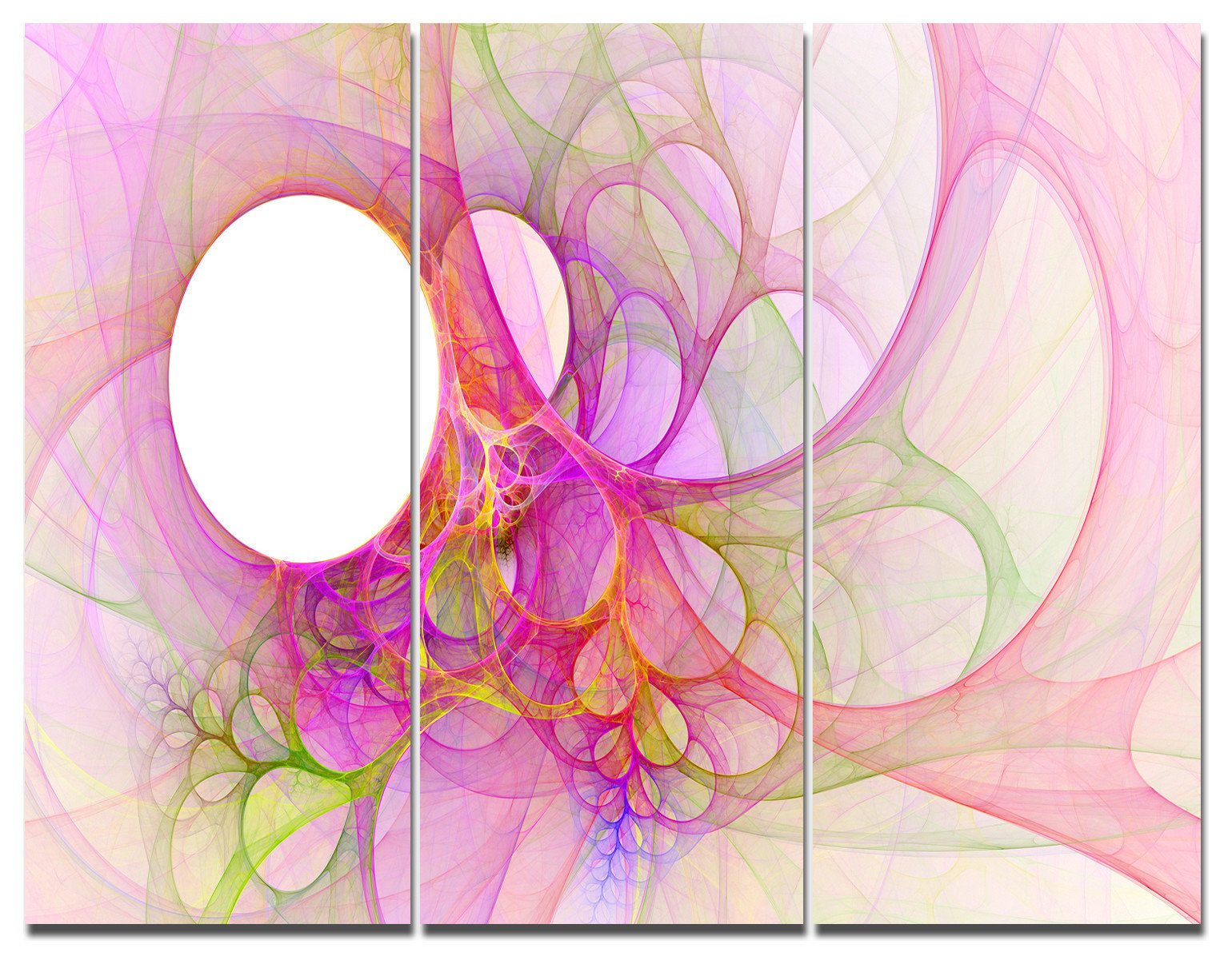 Light Pink Angel Wings on White, Abstract Wall Art Canvas, 36x28, 3 ...