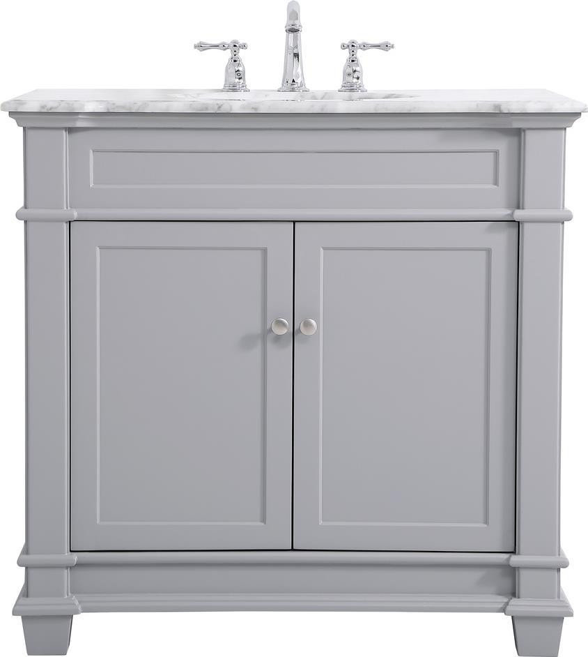 Transitional Gray Bathroom Vanity 36", Single - Transitional - Bathroom ...