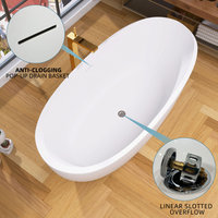 Acrylic Roll-Top Freestanding Flatbottom Soaking Bathtub - Contemporary ...