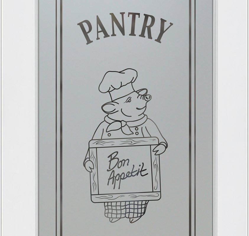 Pantry Door - Piggy Chef - Primed - 28" x 80" - Book/Slab Door, 28" (2/ ...