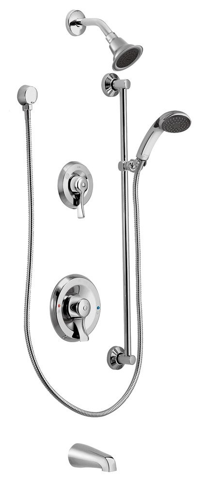 Moen T8343EP15 Commercial Posi-Temp Transfer All-Metal Trim Kits, Chrome - Contemporary - Tub ...