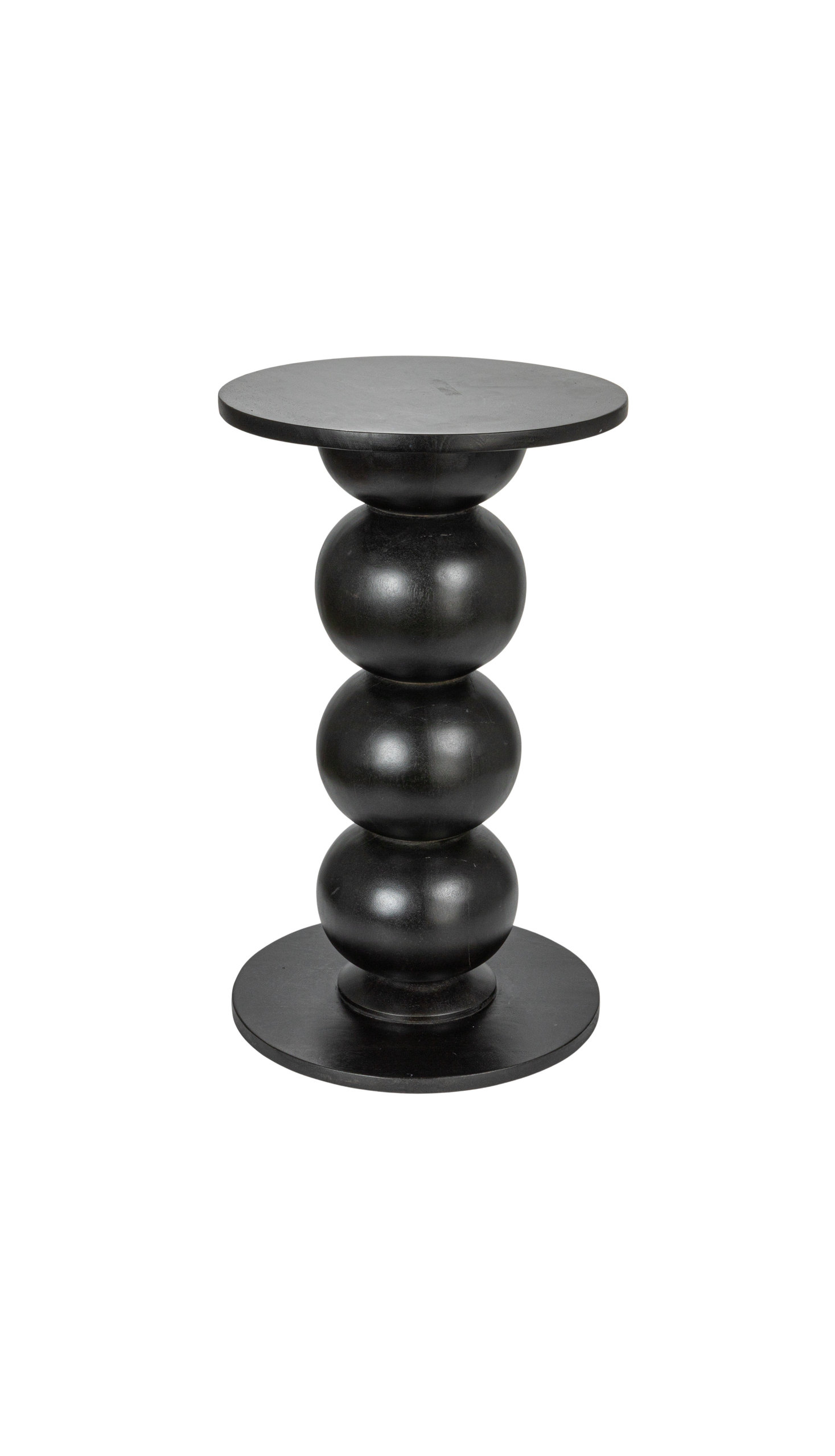 Round Mango Wood Over-sized Bubble End Table, Black - Traditional ...