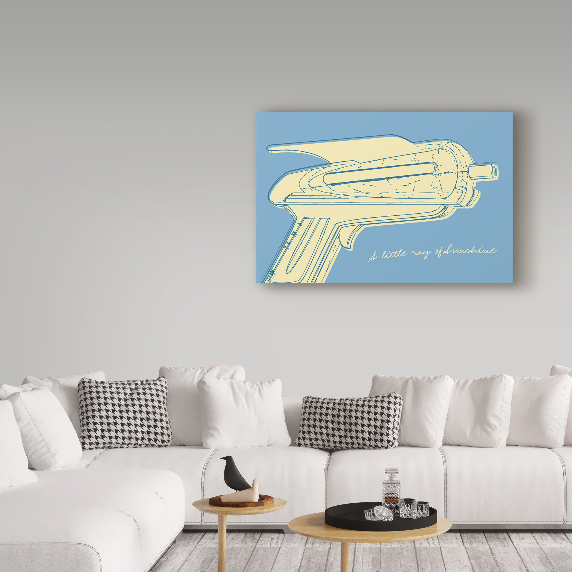 John W. Golden 'Lunastrella Ray Gun Blue' Canvas Art, 32"x22 ...
